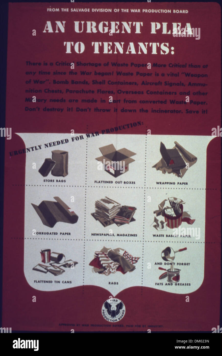 This World War II propaganda poster appeals to tenants to conserve ...