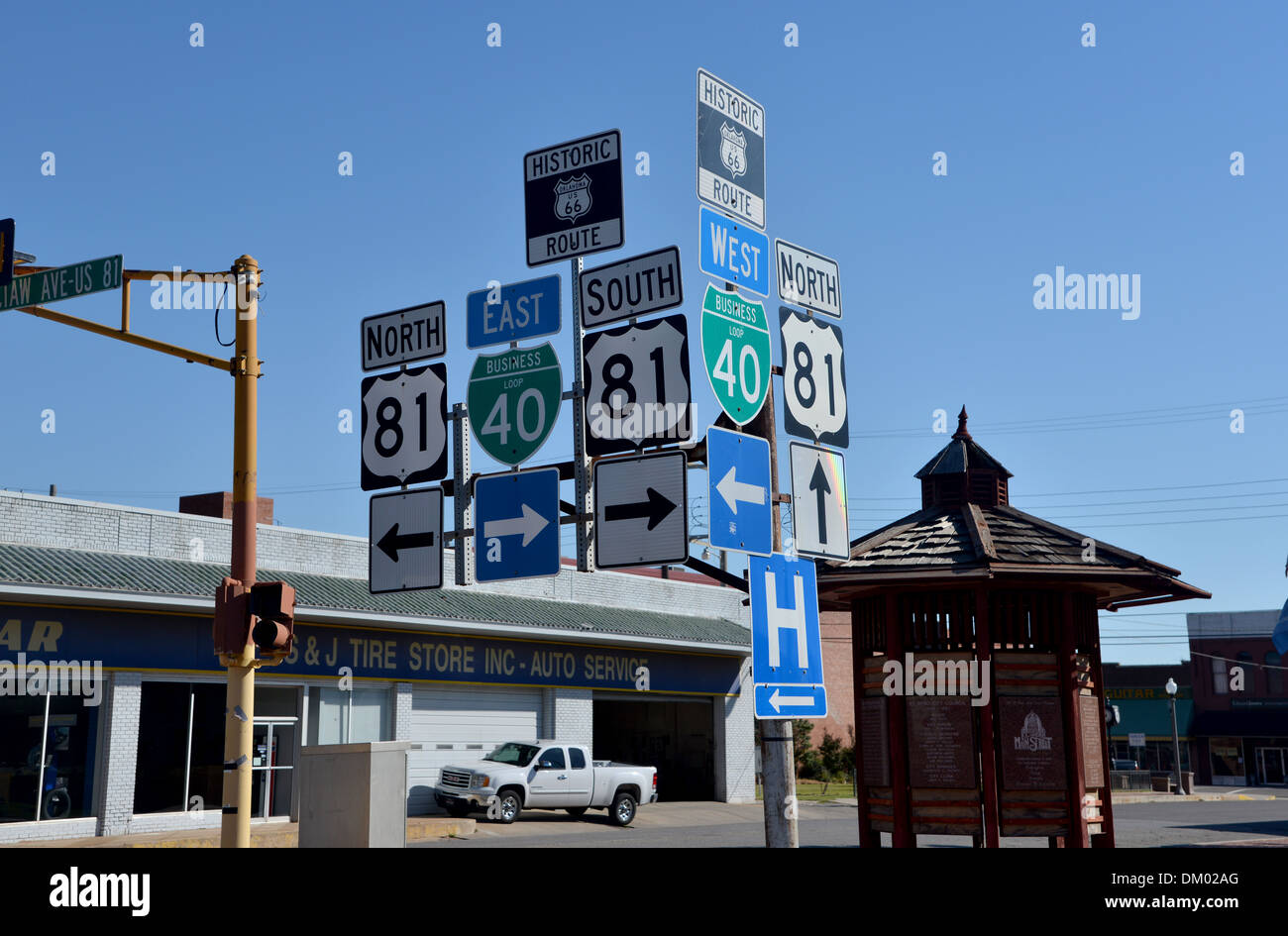 Route 66 junction. El Reno 'Crossroads of America' Every compass point ...