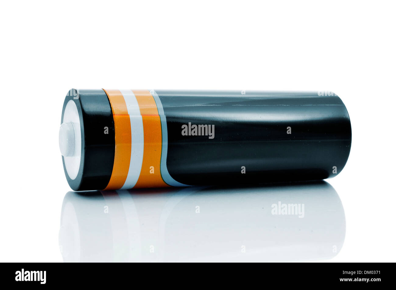 closeup of a battery on a white background Stock Photo - Alamy