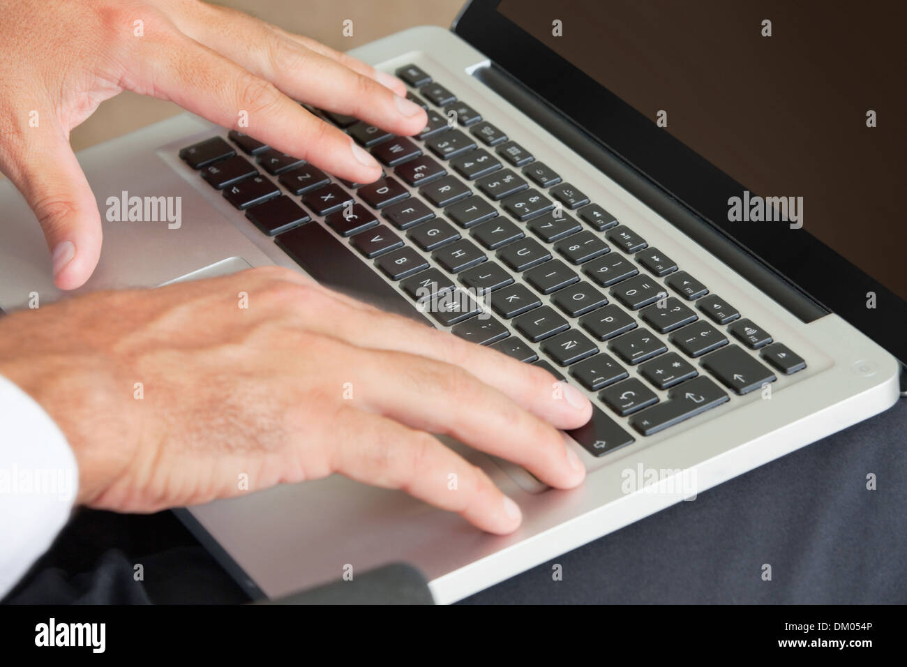 Hands Typing On Keyboard Stock Photo - Alamy