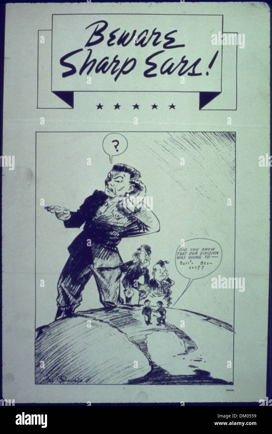 This World War II-era propaganda poster warns citizens to be cautious ...
