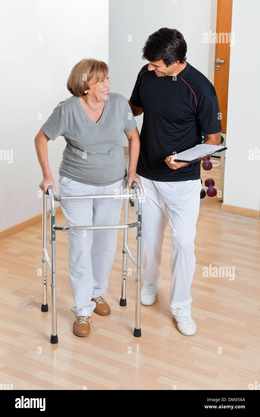 Senior citizen using walker hi-res stock photography and images - Alamy