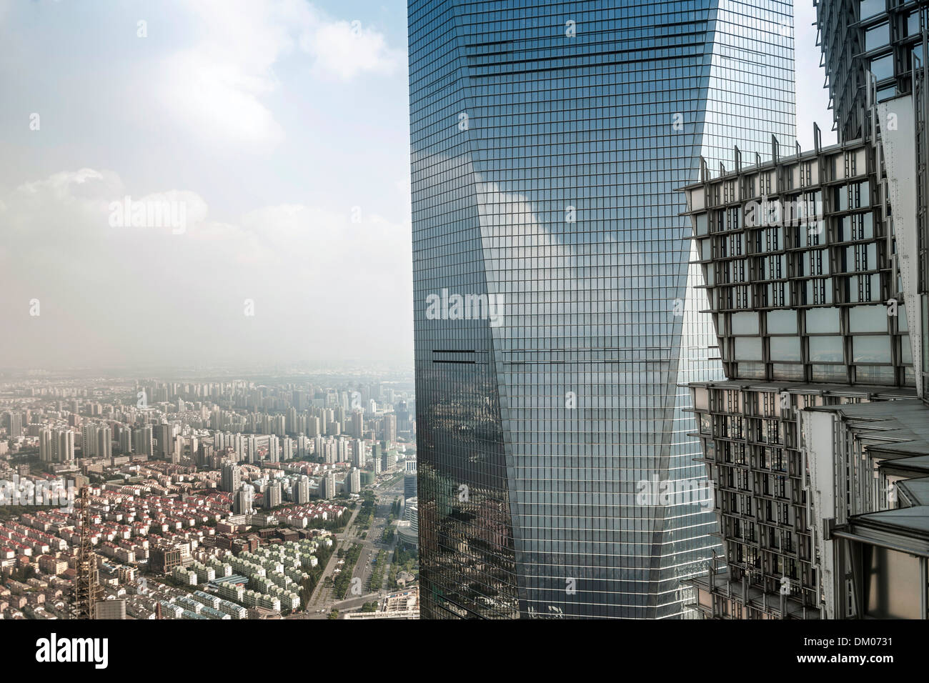 View of SWFC from Jin Mao Tower, Lujiazui, Pudong, Shanghai, China ...