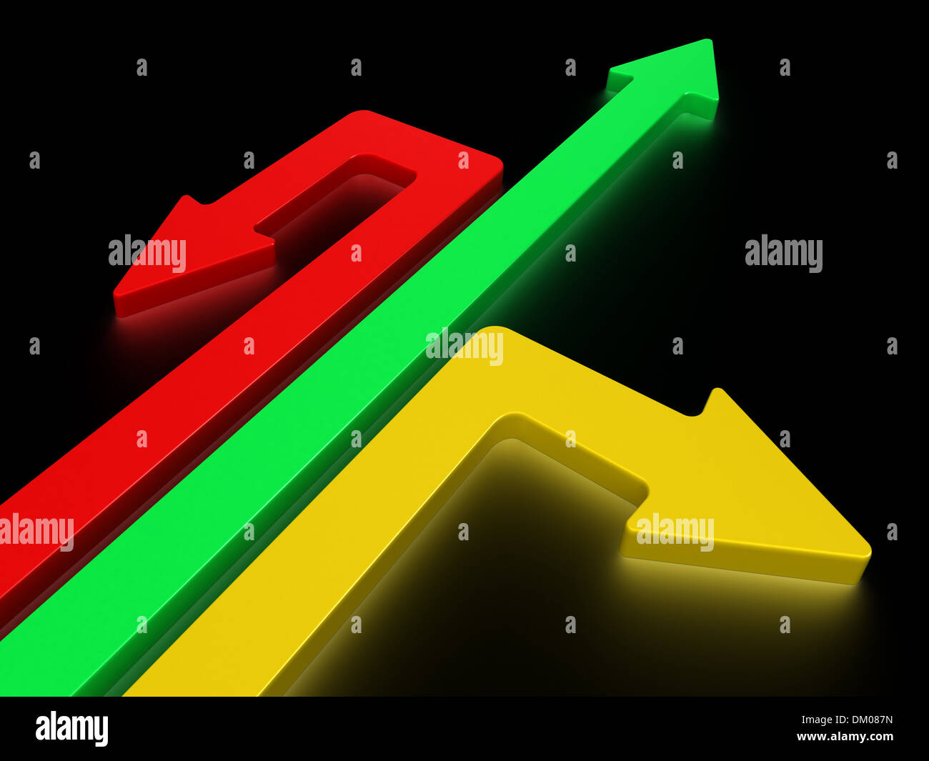 Arrows in three directions Stock Photo - Alamy