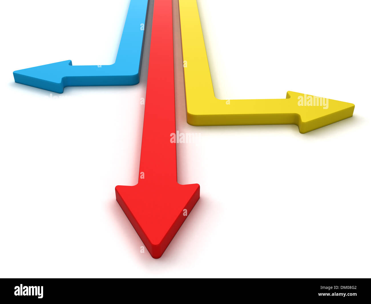 Arrows in three directions Stock Photo - Alamy