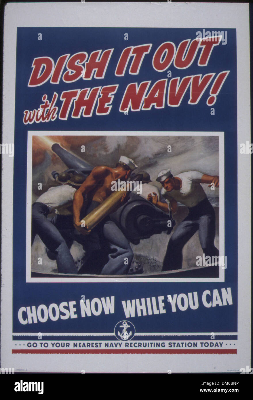 This World War II propaganda poster encourages enlistment in the Navy ...
