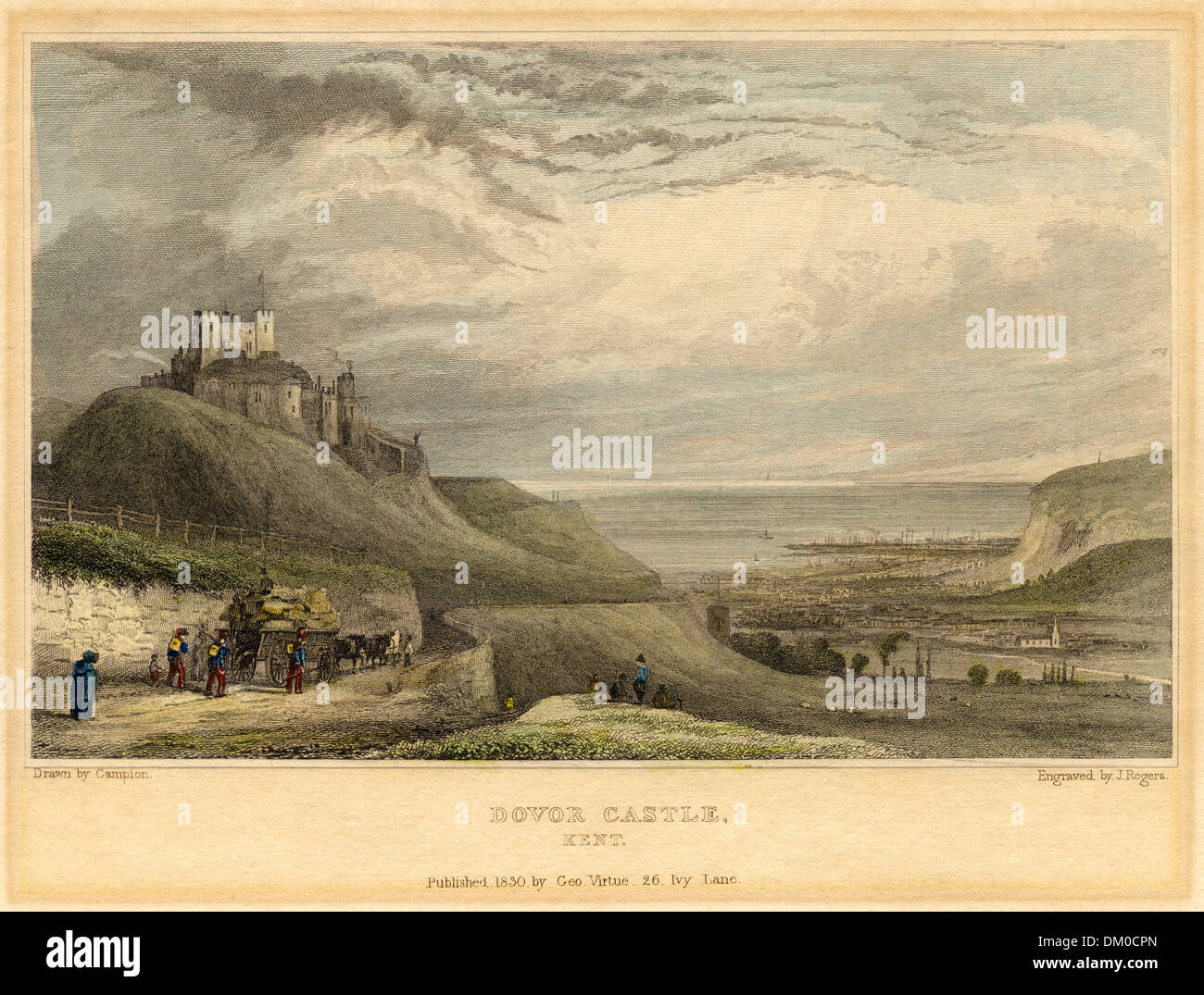 Engraving Dover Castle. Drawn by Campion. Engraved by J Rogers ...