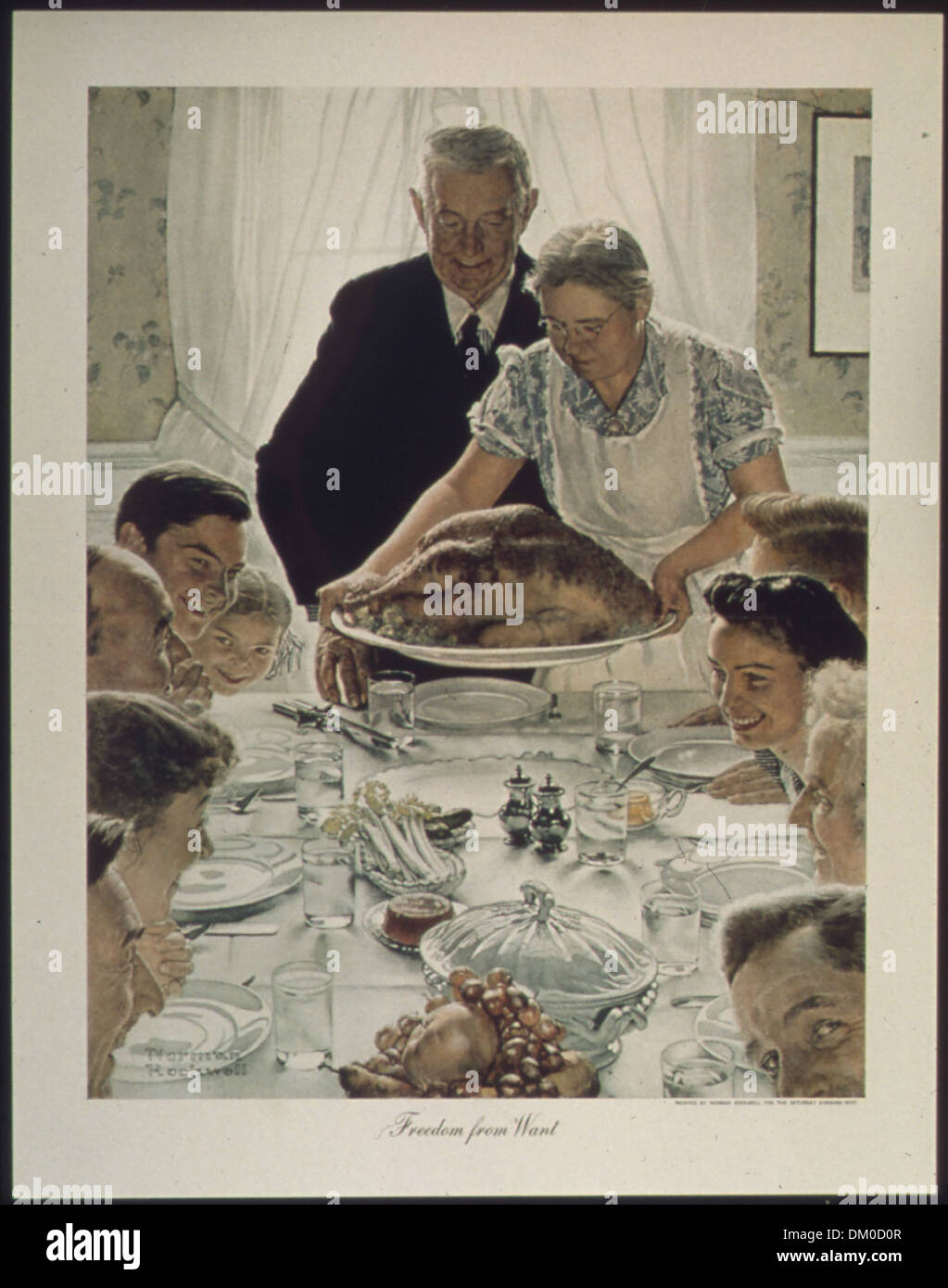 This World War II-era American propaganda poster illustrates a vision ...