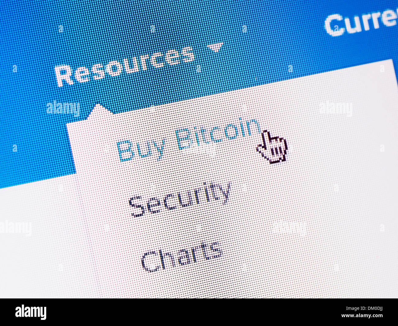 Buy Bitcoin with mouse pointer on computer screen Stock Photo - Alamy