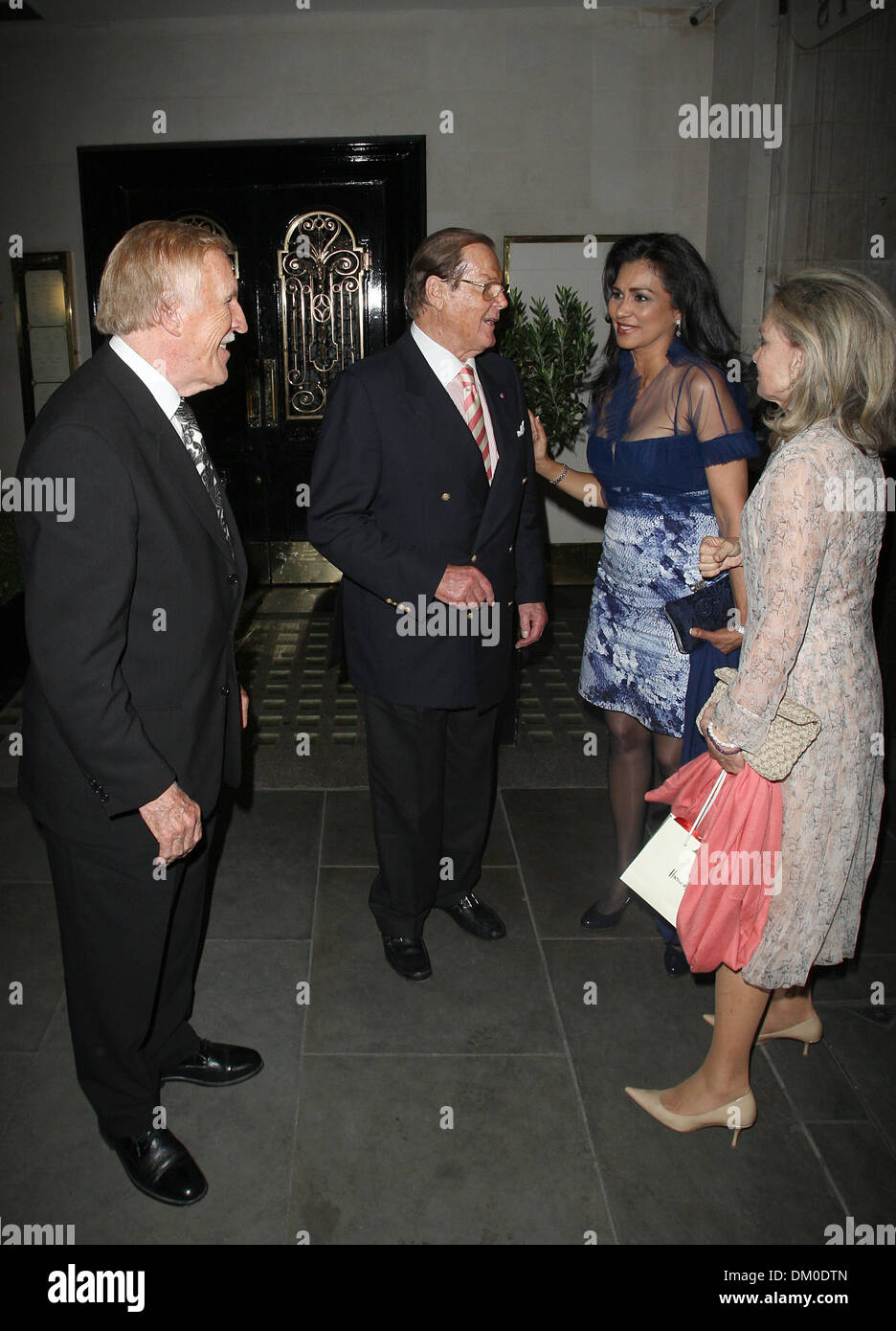 Sir Bruce Forsyth and wife Wilnelia Forsyth and Sir Roger Moore and ...