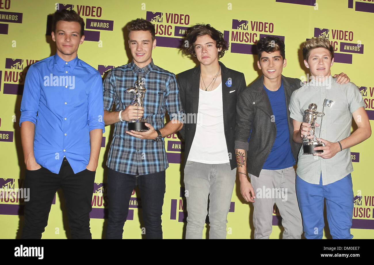 Louis Tomlinson Liam Payne Harry Styles Zayn Malik and Niall Horan of One Direction 2012 MTV ...