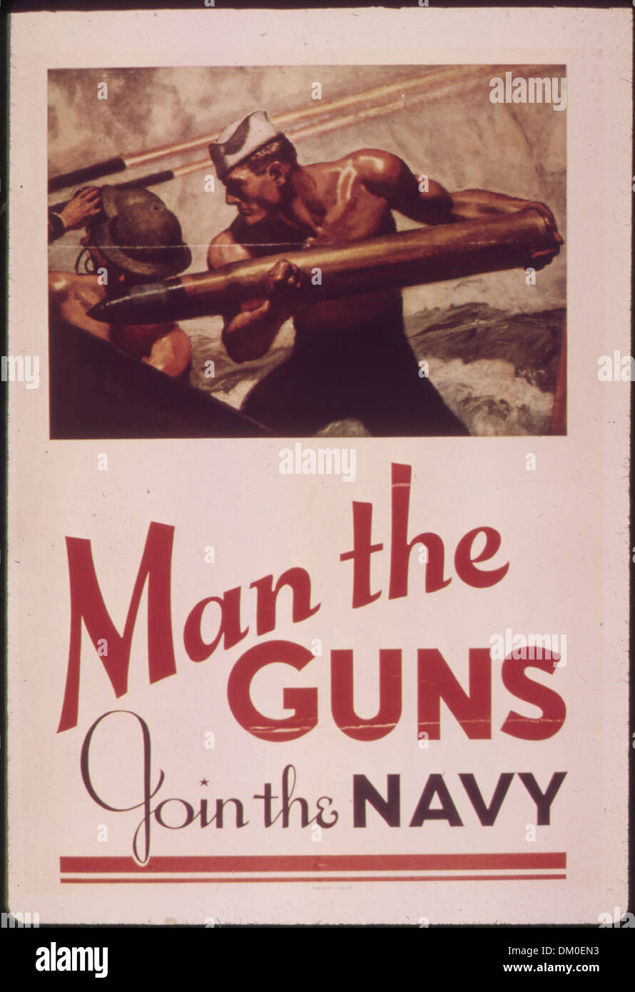 This World War II American propaganda poster encourages men to enlist ...