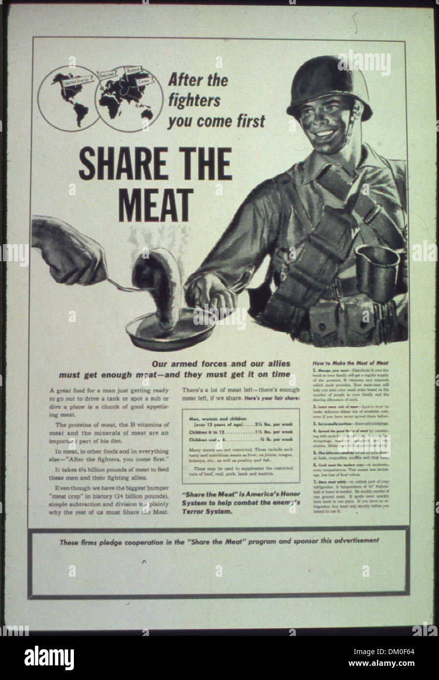 Meat rationing hi-res stock photography and images - Alamy