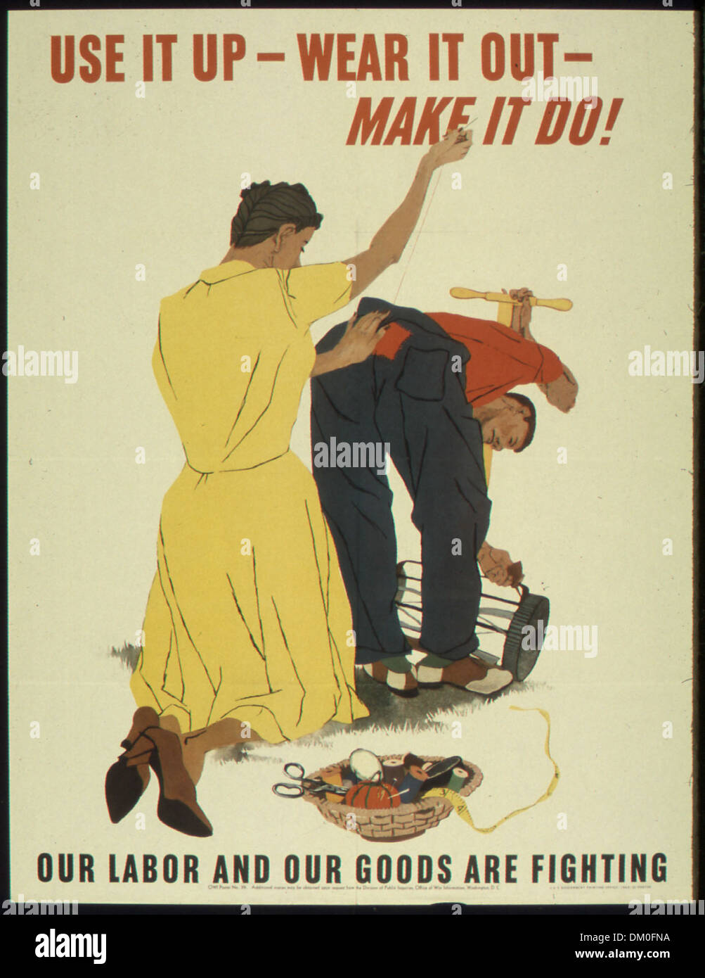 This World War II-era American propaganda poster encourages civilians ...
