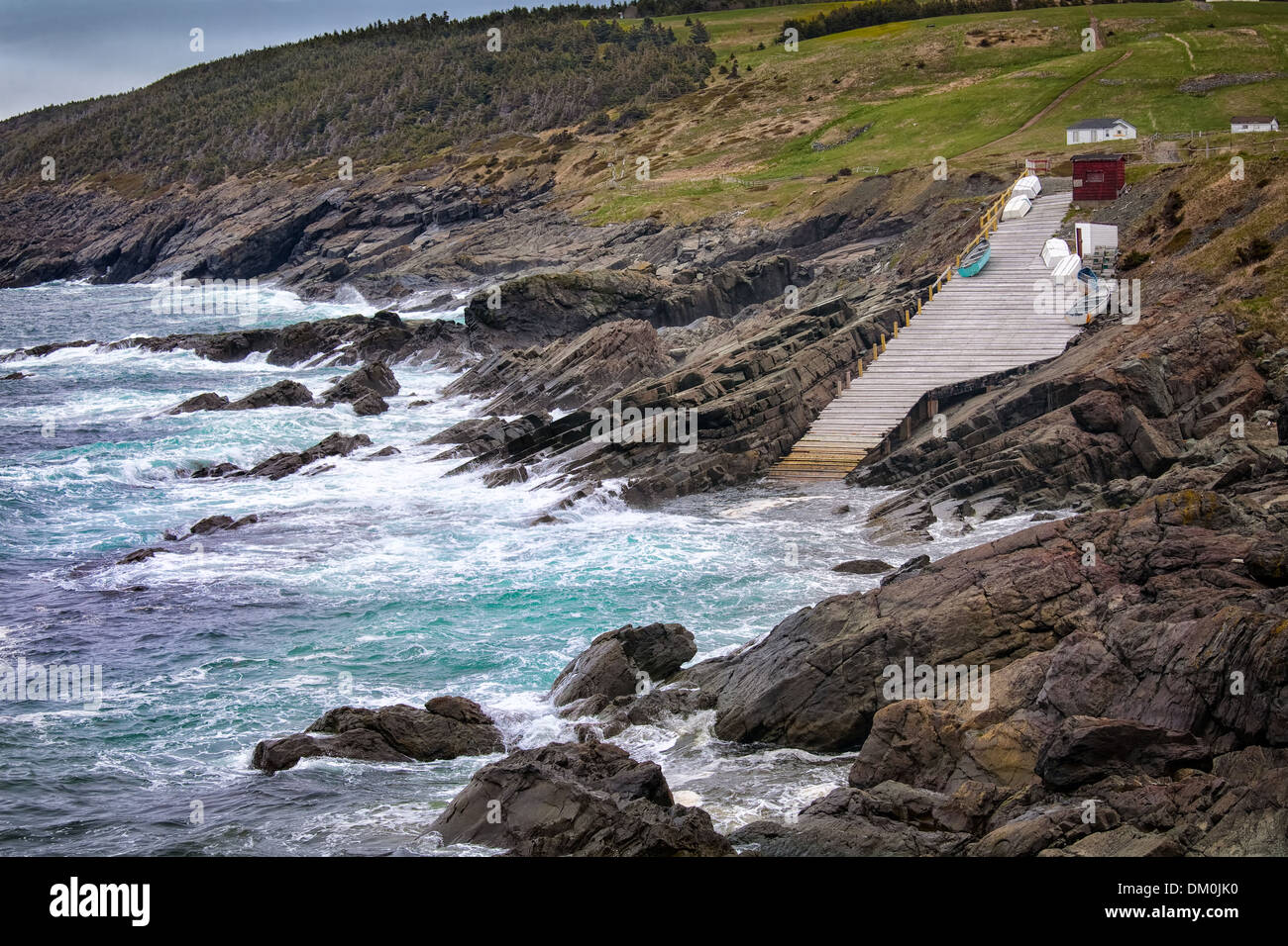 A view of Pouch Cove, Newfoundland, an outport community that is ...
