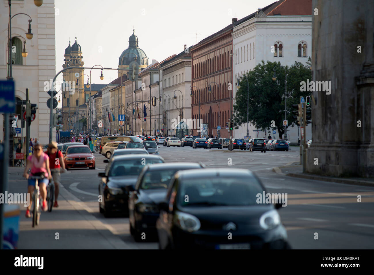 Ludwigstrasse with Siegestor in München Schwabing, Bavaria Germany ...