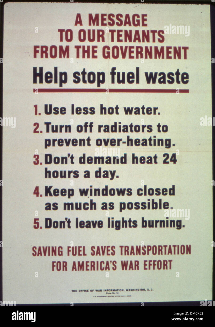 This propaganda poster from the U.S. government was directed at tenants ...