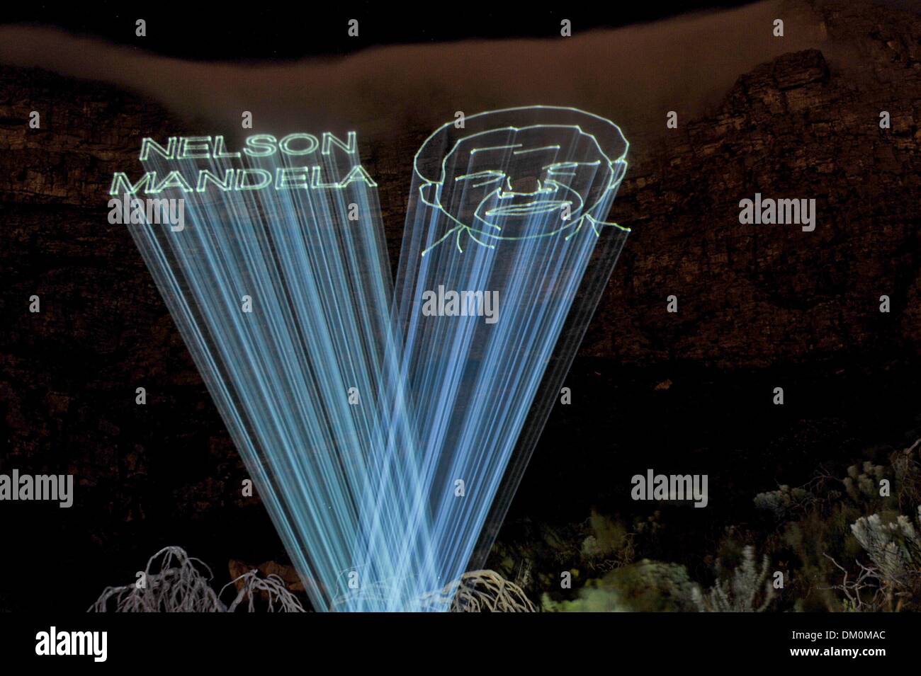 Cape Town, South Africa. 9th December 2013. A projection in memory of ...