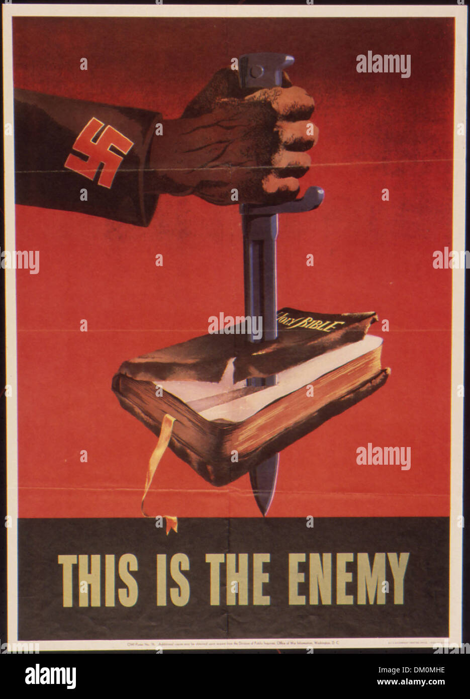 This propaganda poster from World War II warns against the enemy ...