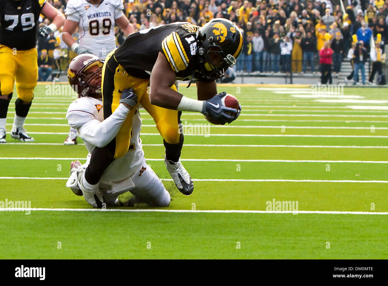 Nov. 21, 2009 - Iowa City, Iowa, U.S - 21 November 2009: Iowa's Derrell Johnson-Koulianos dives ...