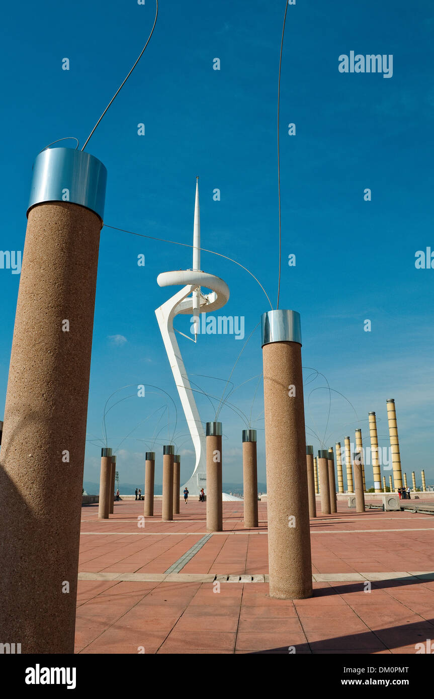 Olympic Columns and Telefonica Tower designed by Santiago Calatrava ...