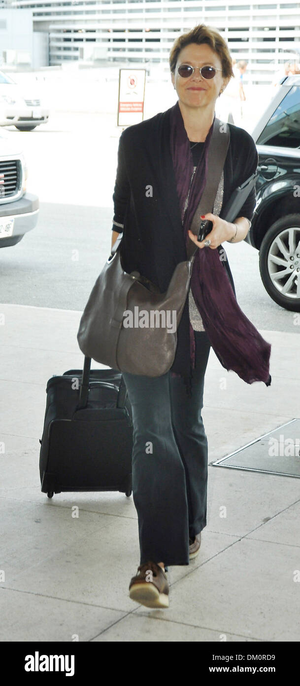 Annette Bening at Pearson Airport to catch a flight after attending ...