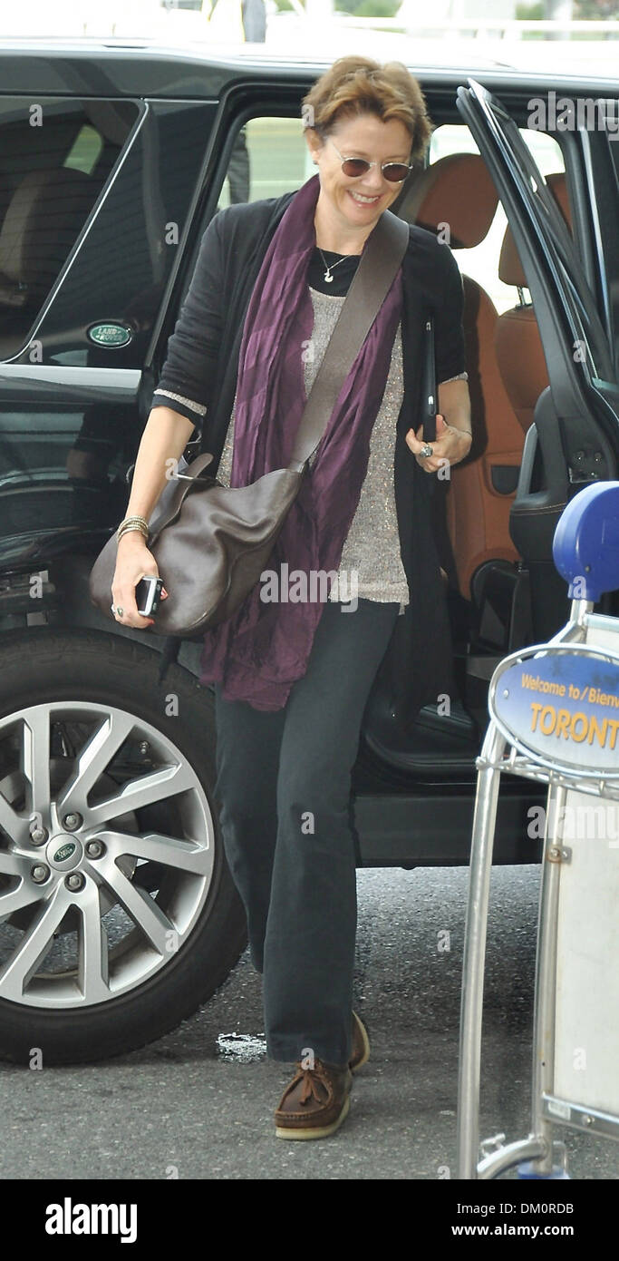 Annette Bening at Pearson Airport to catch a flight after attending ...