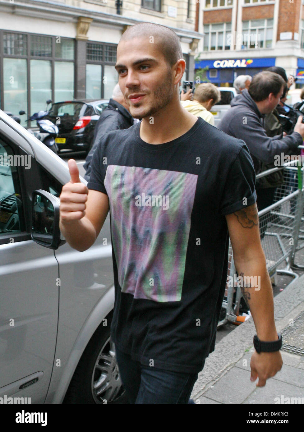 Max George of Wanted at BBC Radio 1 studios London England - 10.09.12 ...