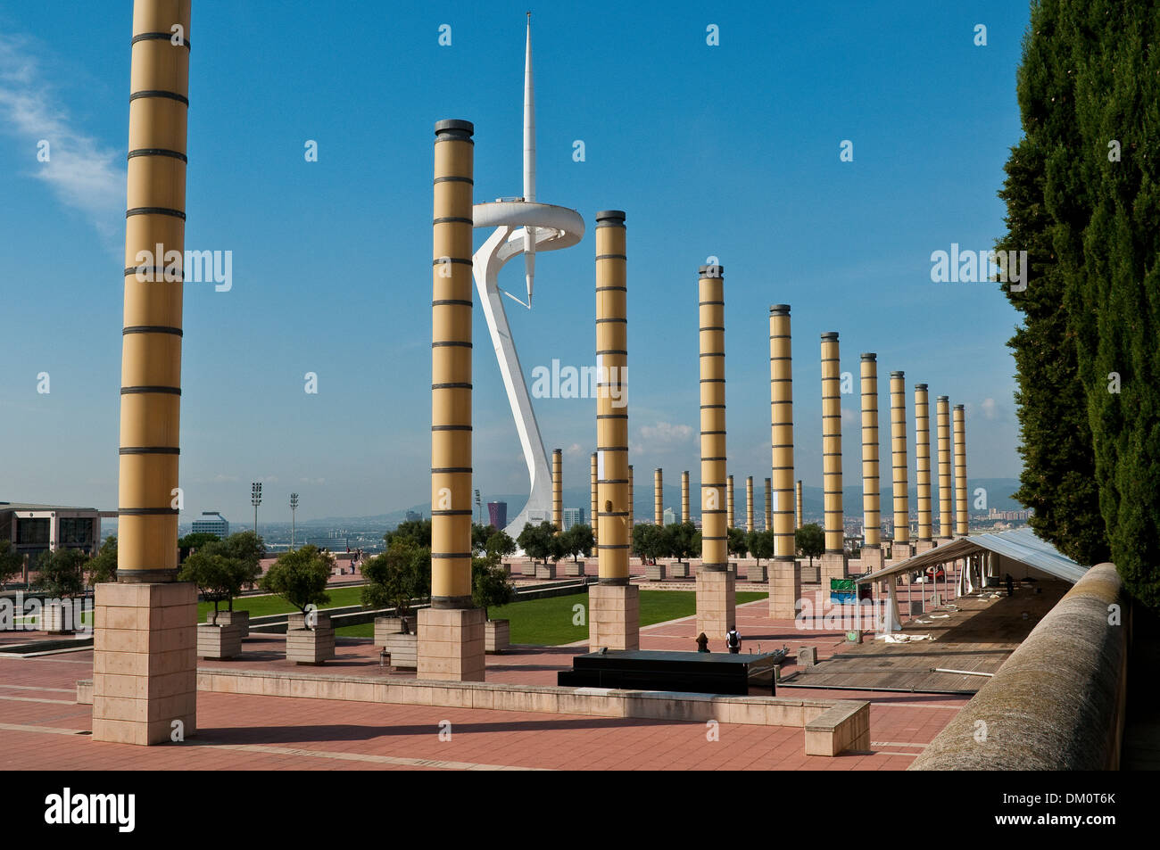 Olympic Columns and Telefonica Tower designed by Santiago Calatrava ...