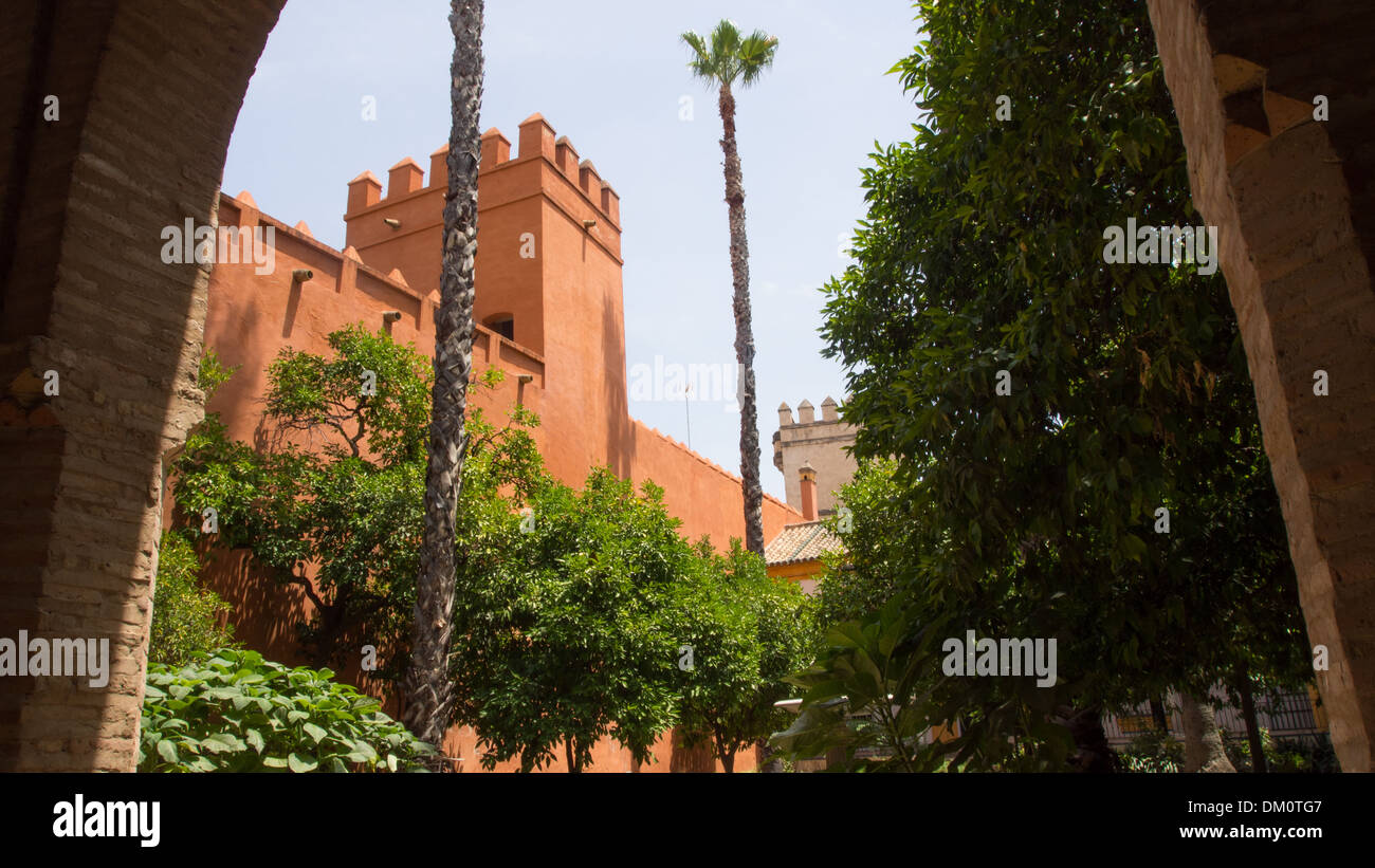 Building inside The Alcazar (Royal Palace), Seville, Andalucia, Spain ...