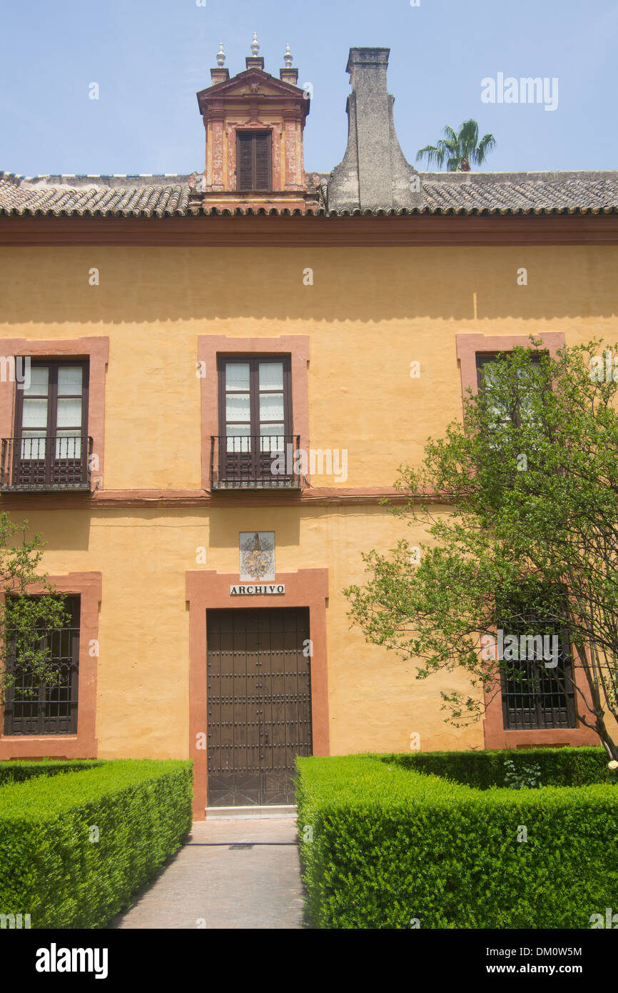 Building inside The Alcazar (Royal Palace), Seville, Andalucia, Spain ...