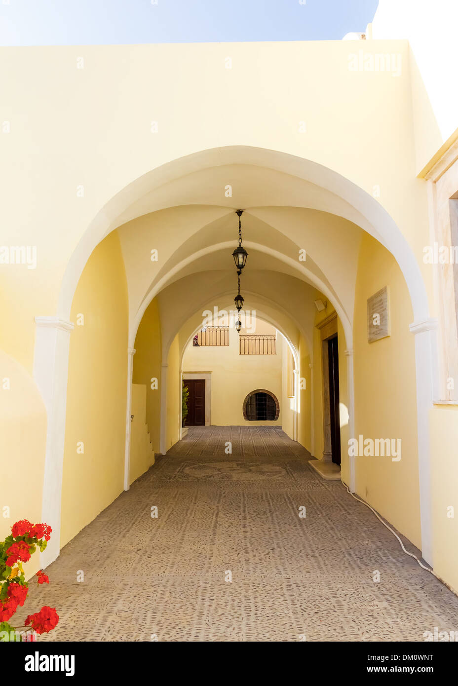 Fira village building details in Santorini, Greece Stock Photo - Alamy