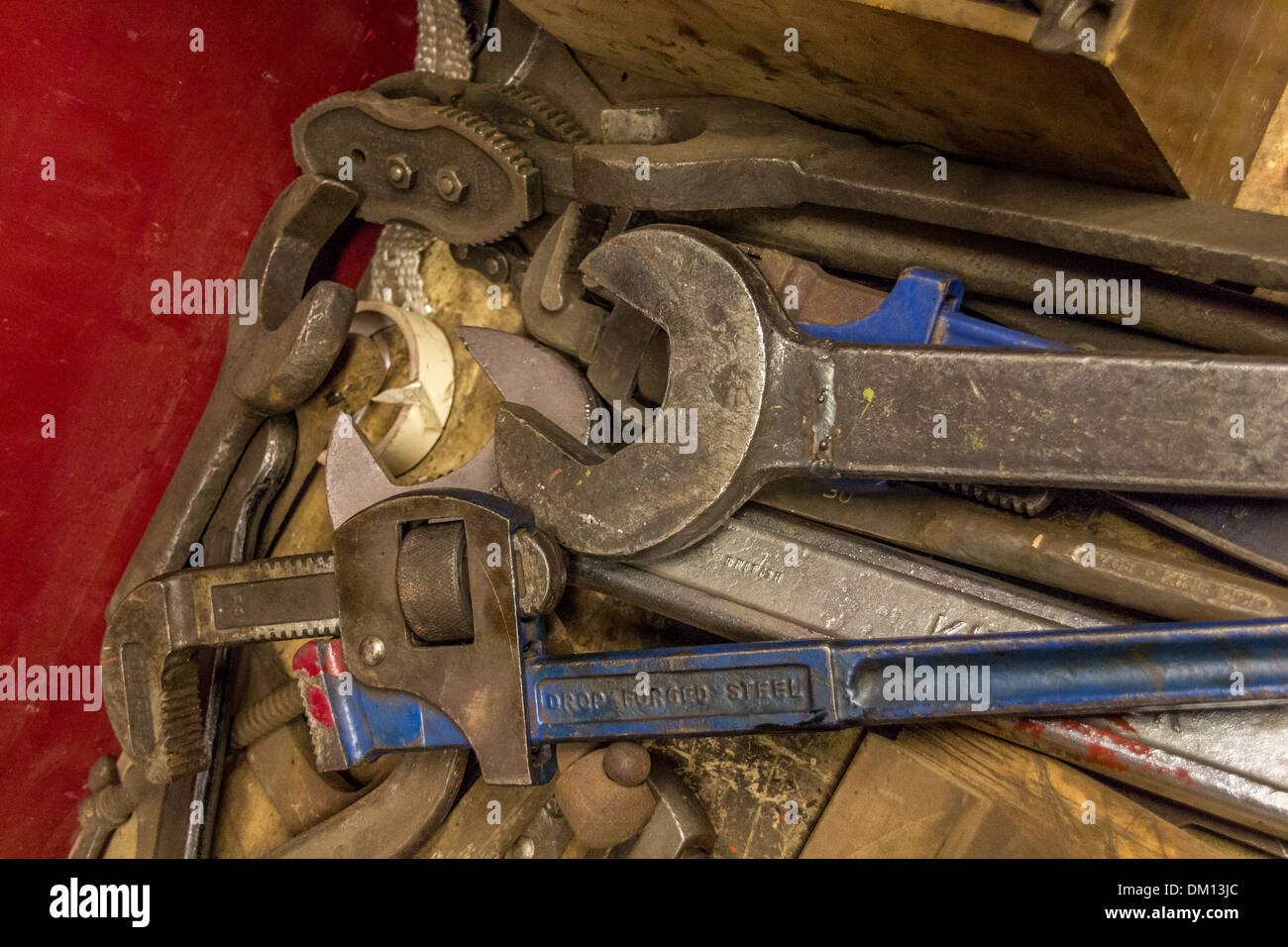 A bench of spanners and wrenches Stock Photo - Alamy