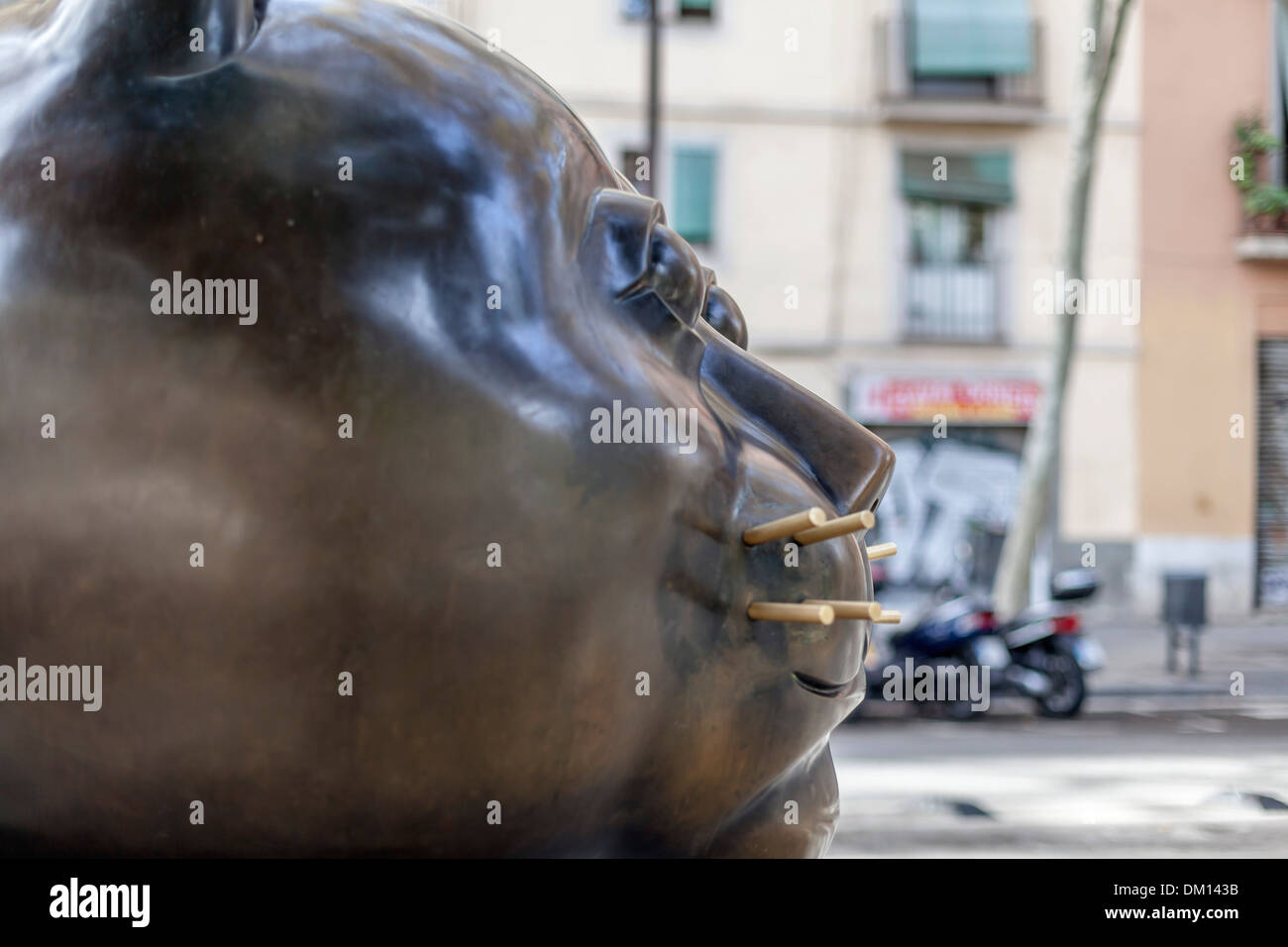 Sculpture "Gato", by Fernando Botero,located in Rambla del Raval ...