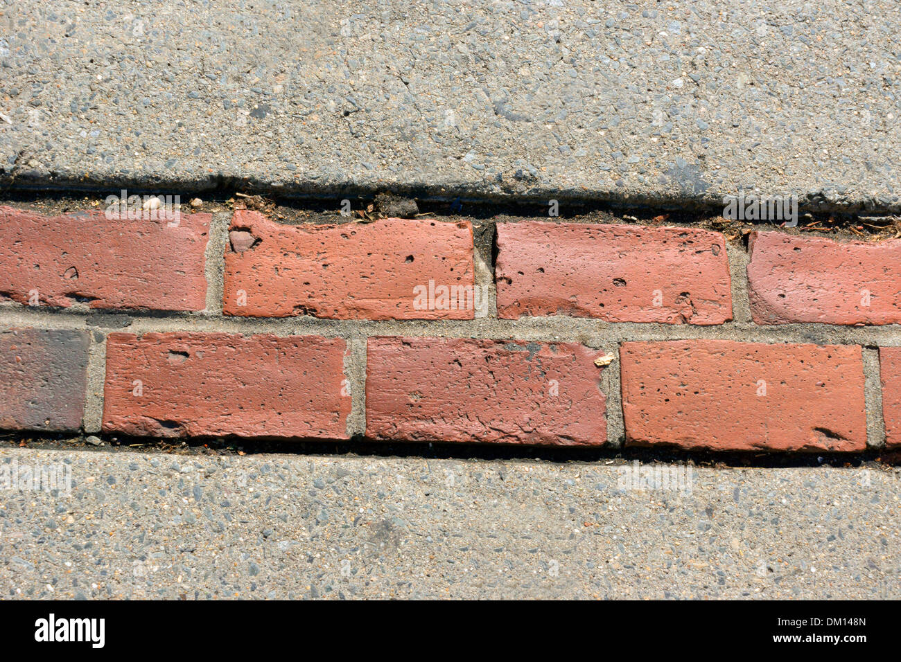 Brick line in the pavement indicating the Freedom Trail, in Boston ...