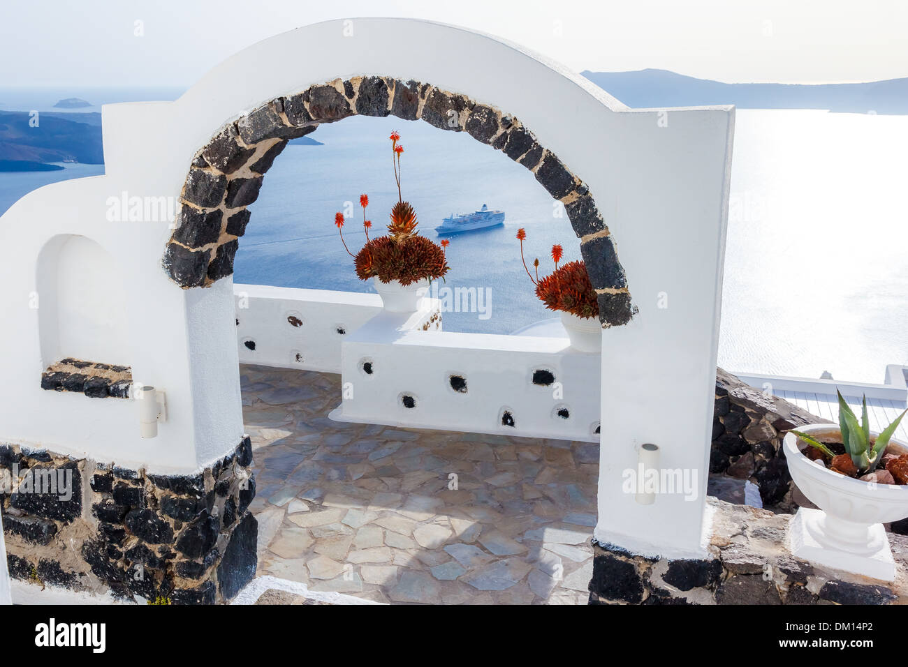 Fira village building details in Santorini, Greece Stock Photo - Alamy