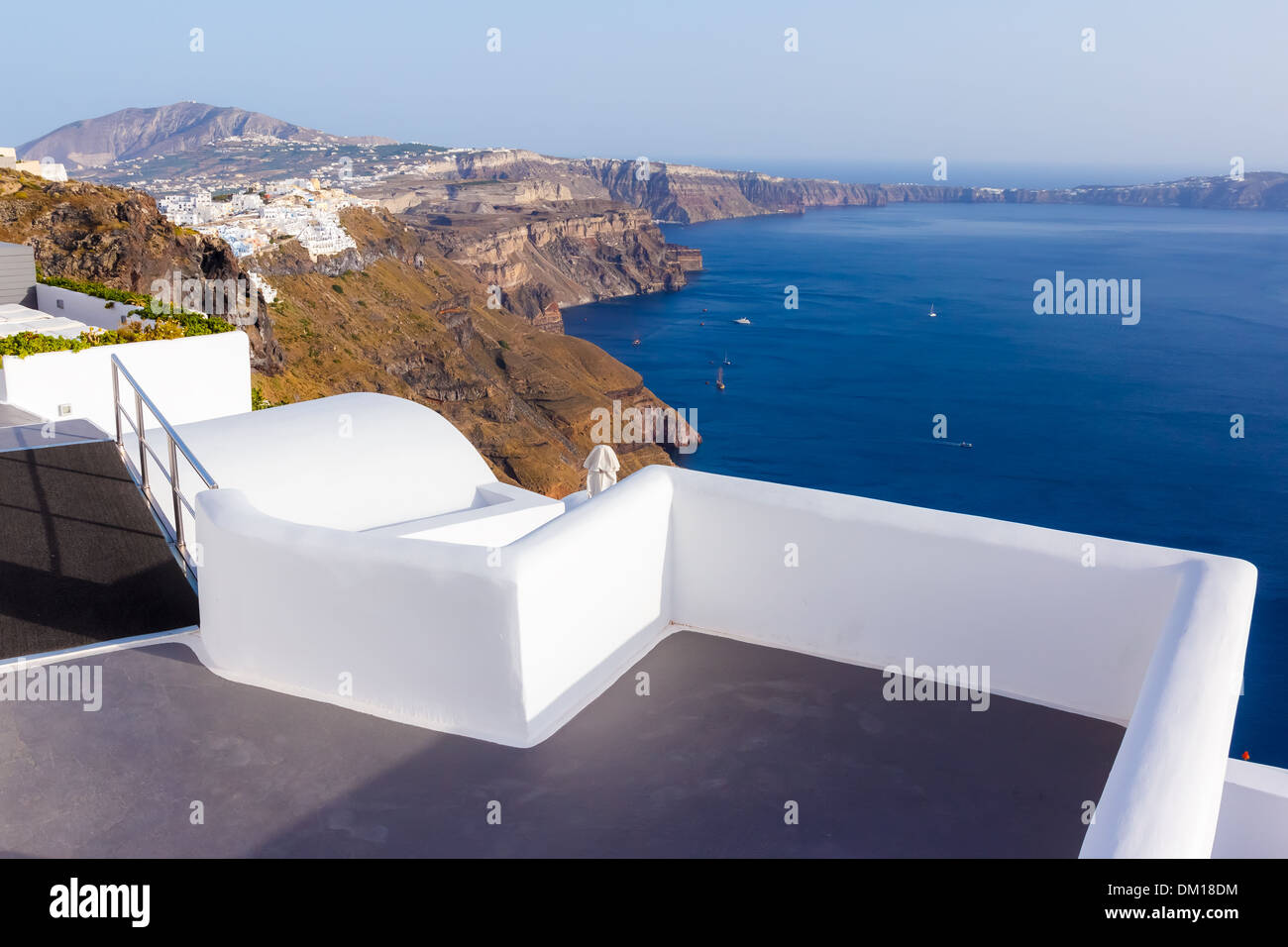 Fira village building details in Santorini, Greece Stock Photo - Alamy