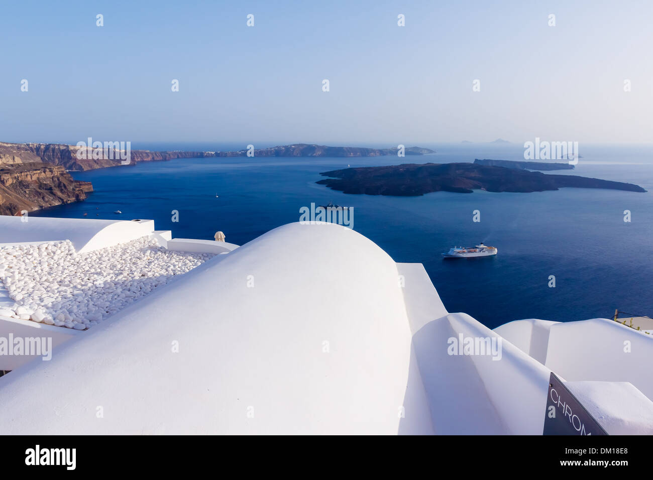 Fira village building details in Santorini, Greece Stock Photo - Alamy