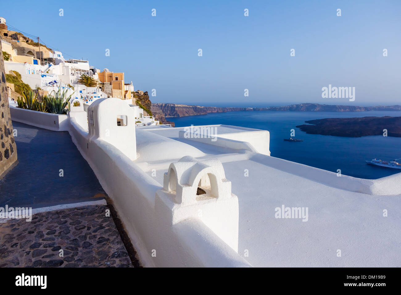 Fira village building details in Santorini, Greece Stock Photo - Alamy