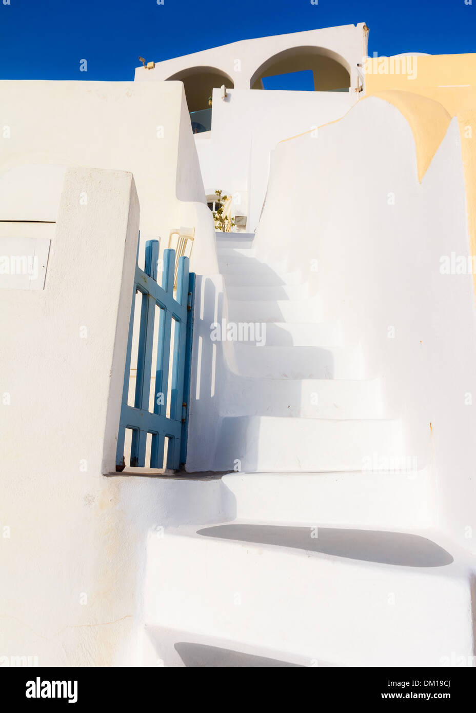 Steps leading up to a hotel or hostel in Santorini, Greece Stock Photo ...