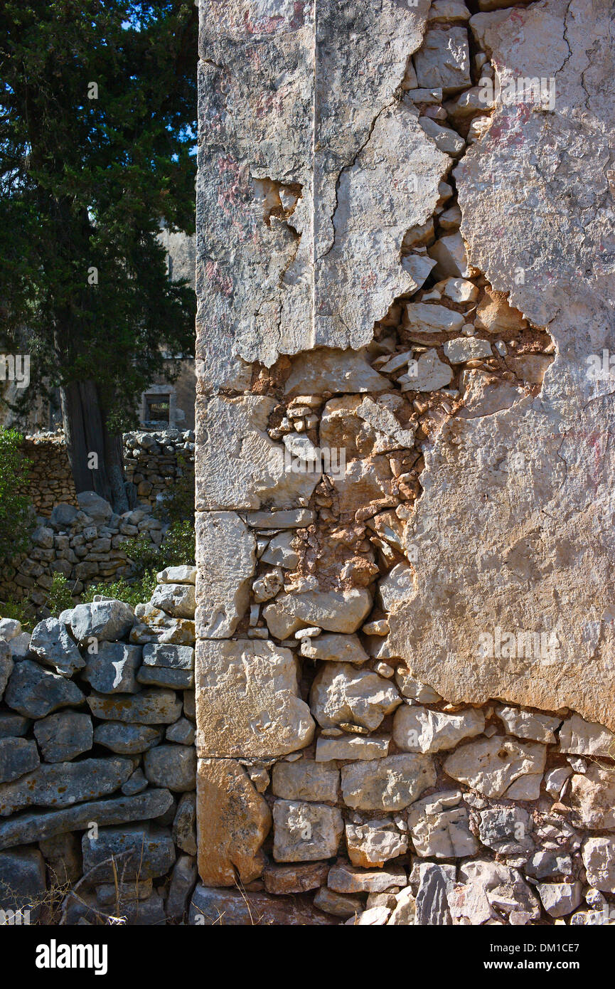 The ruined village of Palia Vlahata near Sami, Kefalonia, Greece ...