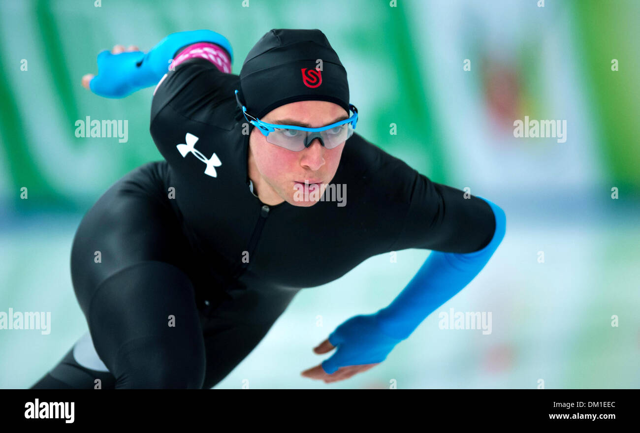 USA's Trevor Marsicano during the ISU Speed Skating World Cup in Berlin ...