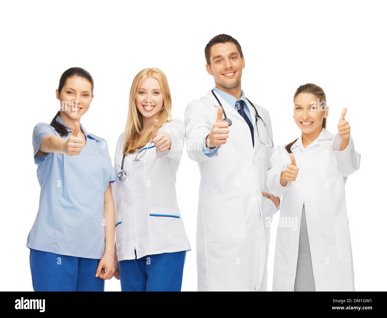 group of doctors showing thumbs up Stock Photo - Alamy