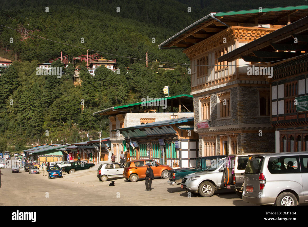 Bhutan, Bumthang Valley, Chamkhar town main bazaar Stock Photo - Alamy