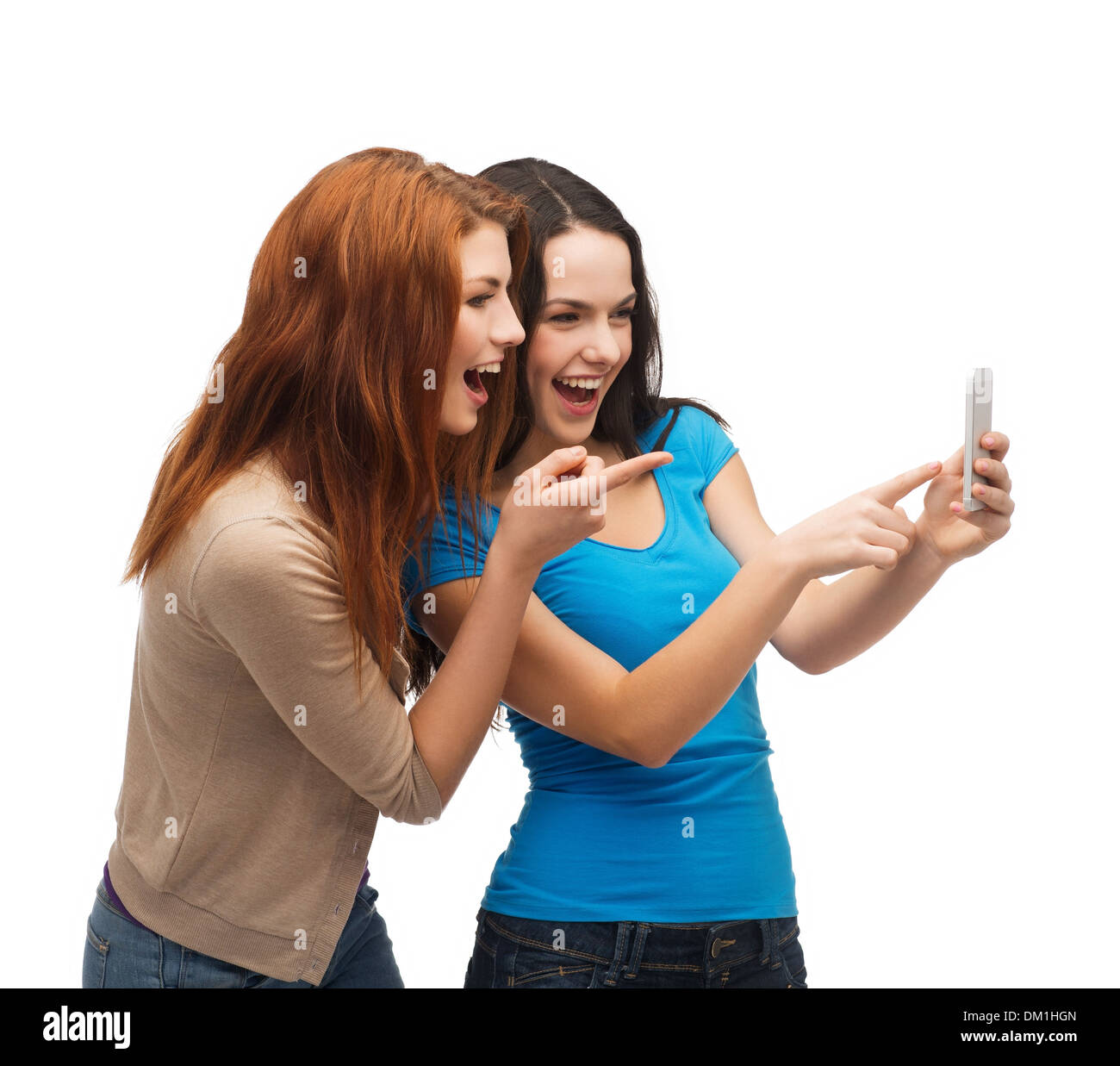 Beautiful girls students smartphone hi-res stock photography and images ...