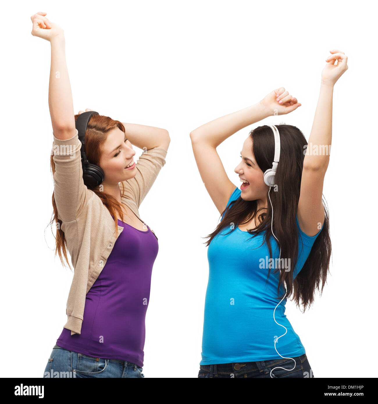 Two girls dancing together Cut Out Stock Images & Pictures - Alamy