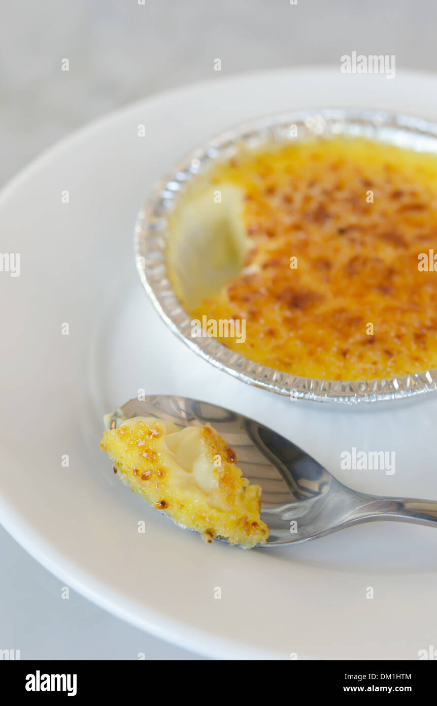 Sweet caramelized custard , French dessert - creme brulee Stock Photo ...
