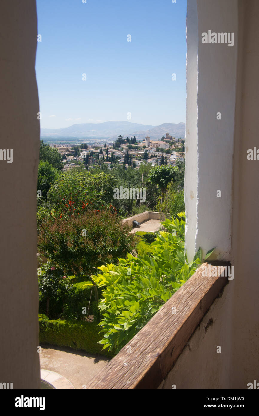 Alhambra granada view window hi-res stock photography and images - Alamy