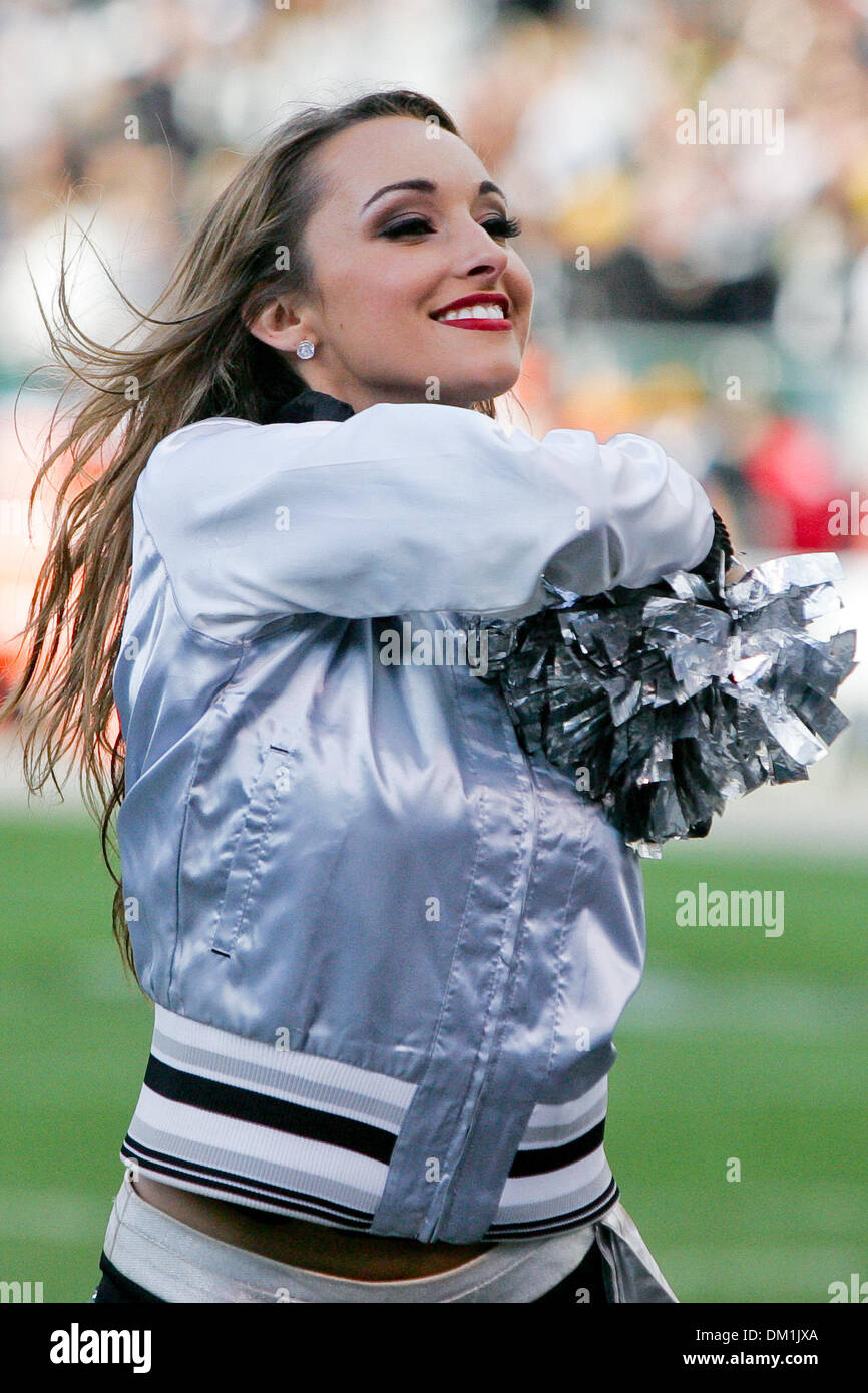 A raiderette during game action at the Oakland Coliseum, also known as ...