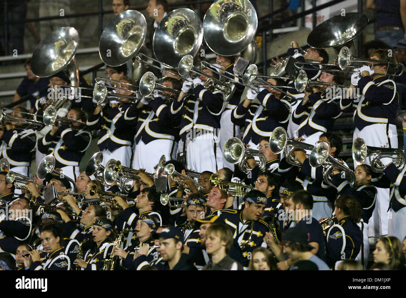 The University of Toledo Rocket Marching Band plays during the game ...